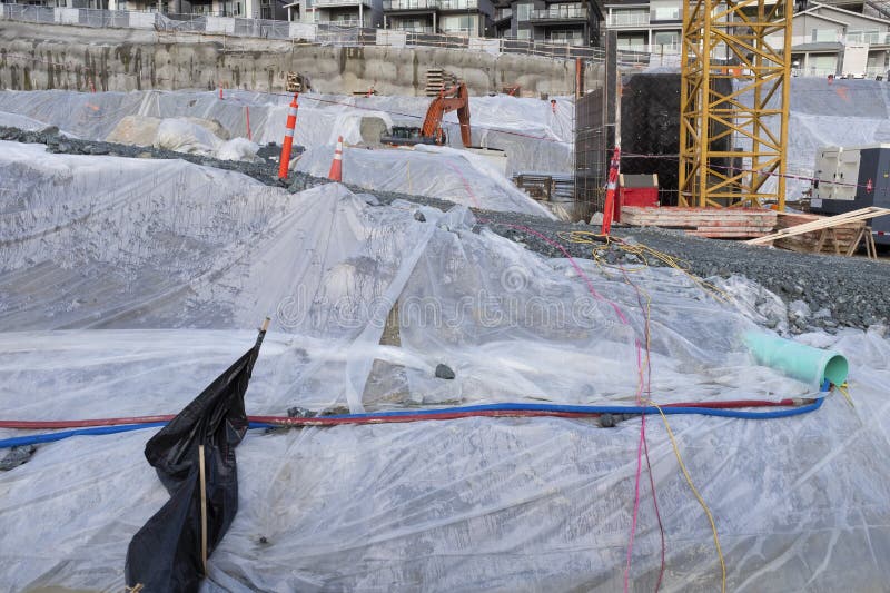Construction Work Site Showing Early Excavation Work Stock Image ...