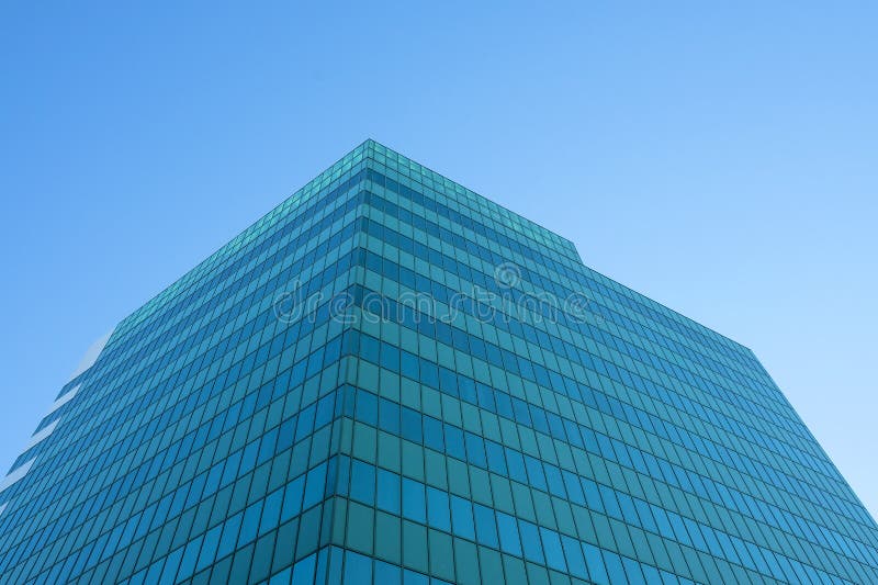 High Rise Building Corner with a Clear Blue Sky Stock Photo - Image of ...