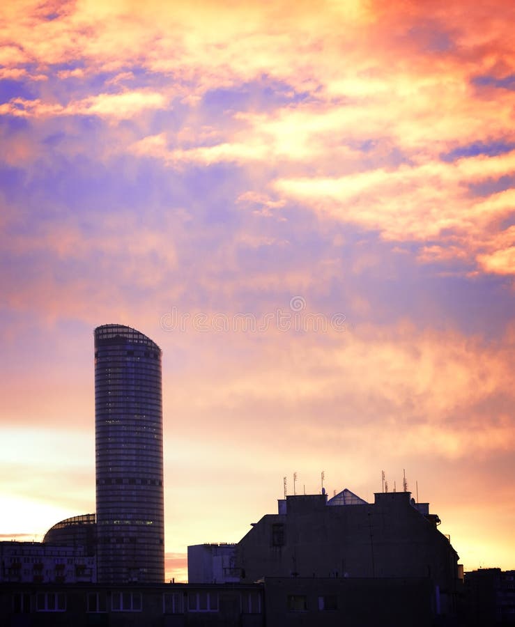 High-rise Building at Daybreak Stock Image - Image of skylight, clumps ...