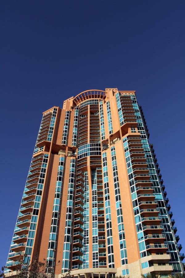 High Rise Building Detail Blu Sky Stock Image - Image of business ...