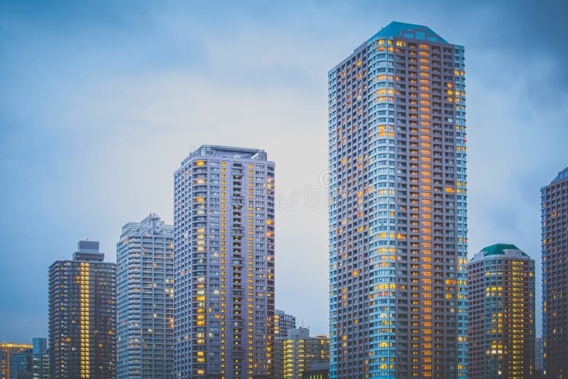 The high rise building stock photo. Image of night, glass - 55874140