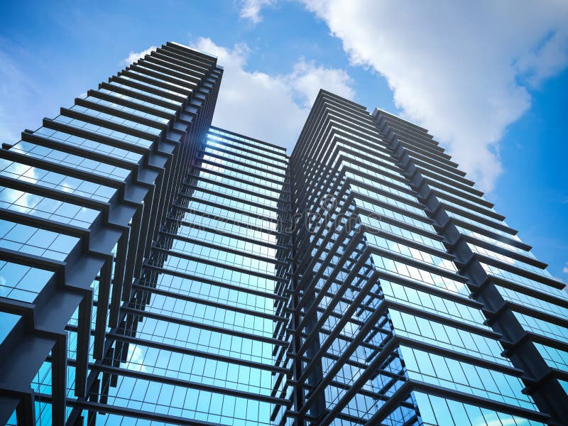 High Rise Building Exterior Stock Illustration - Illustration of design ...