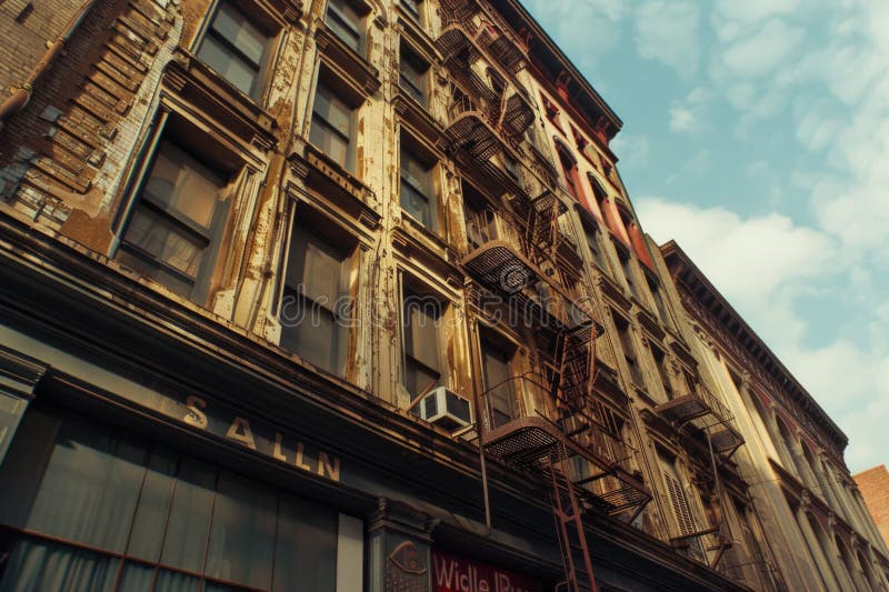 High-rise Building with a Fire Escape Ladder on Its Exterior Wall Stock ...