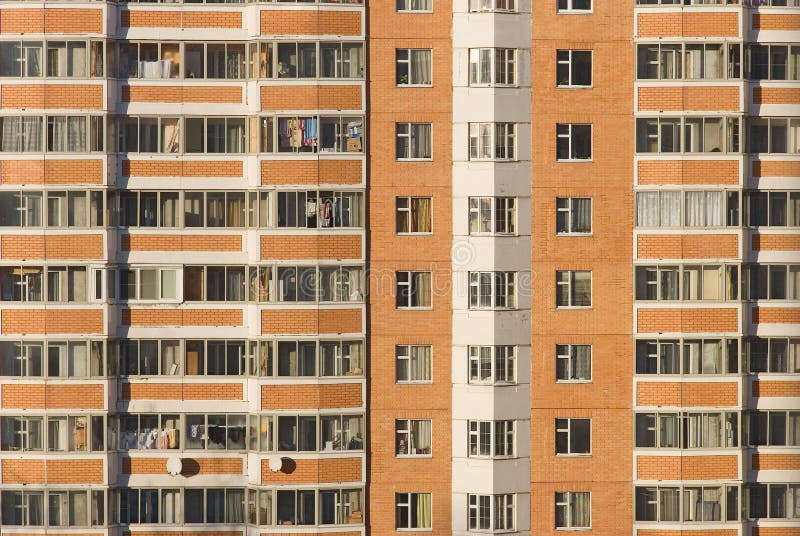 High-rise Building Front View Stock Image - Image of living, building ...