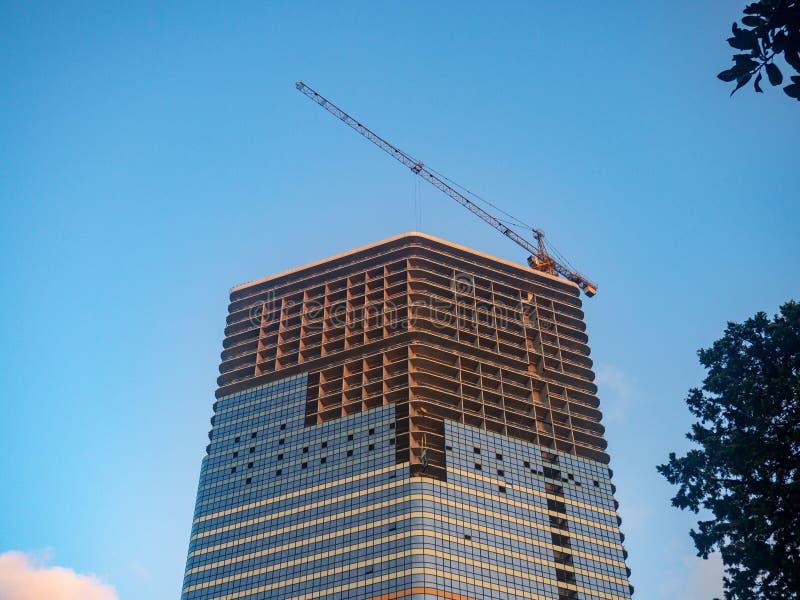 High-rise Building Glazing. Facade of the New Building Stock Photo ...