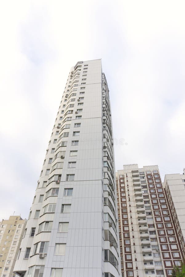 A High Rise Building Going Up. the White Sky is Visible. Picture from ...