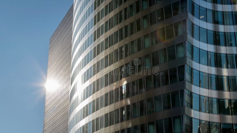 High-rise Building Illuminated by the Bright Sunlight Stock Photo ...