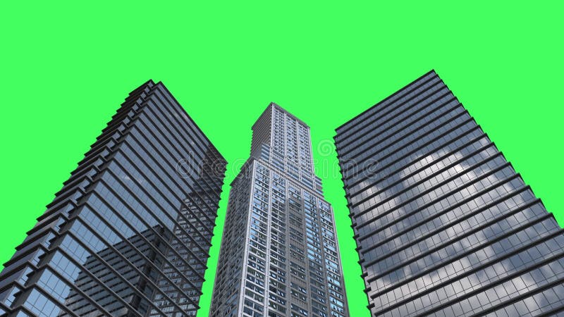 High Rise Building Isolated on Green Screen Stock Footage - Video of ...