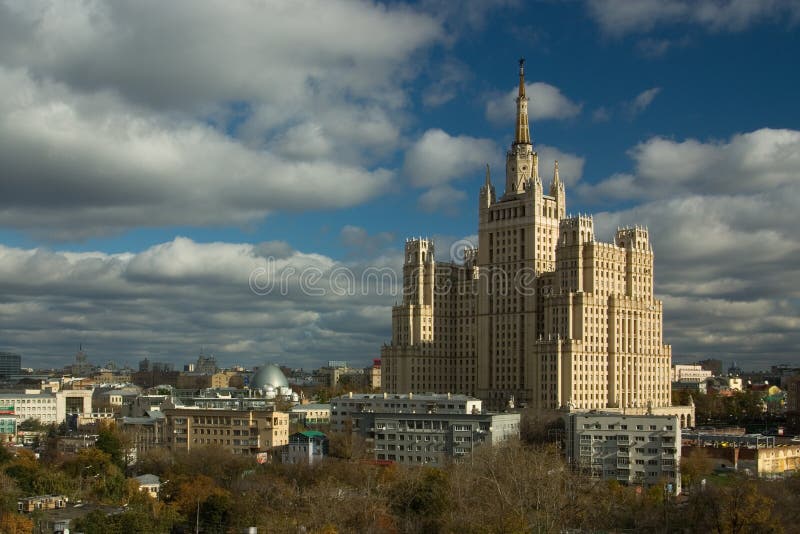 High-rise Building at Kudrinskaya Square Stock Image - Image of ...