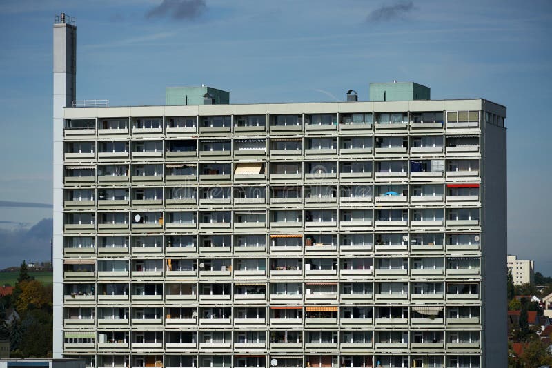 High Rise Building with Many Balconies Stock Photo - Image of scene ...