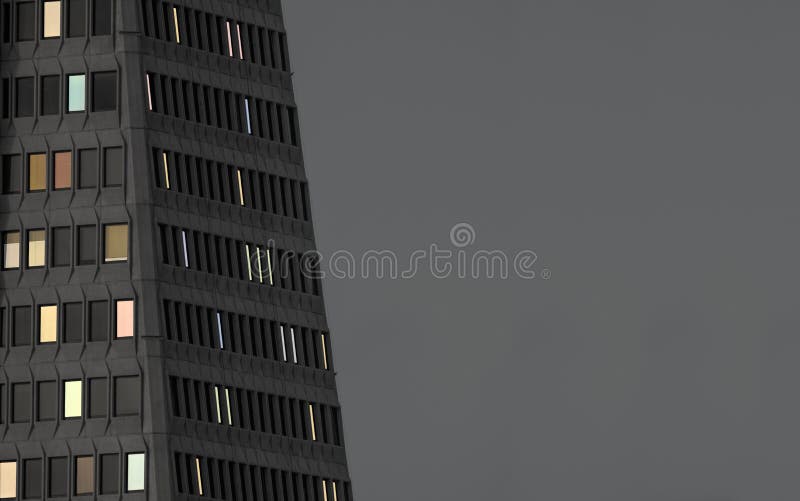 High Rise Building at Night Stock Photo - Image of office, iconic ...