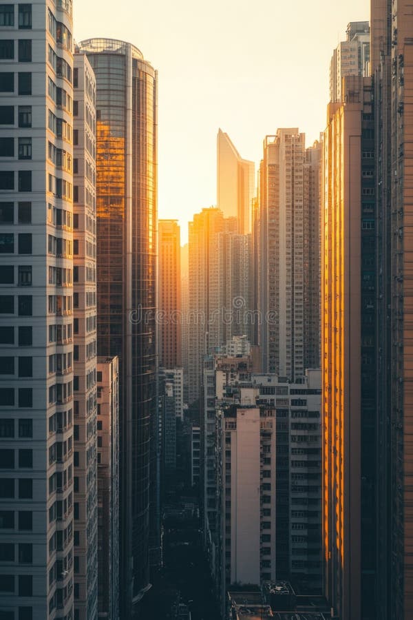 A High-rise Building Offers a Panoramic View of the City As the Sun ...