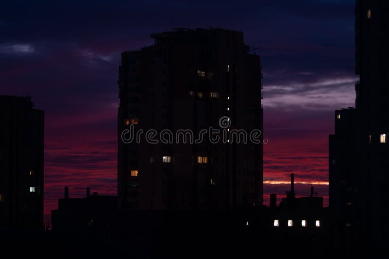 High-rise Building at Sunset Stock Image - Image of cityscape, horizon ...
