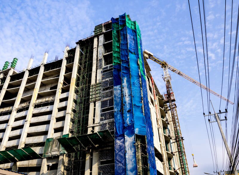 High-rise Building Under Construction Stock Photo - Image of site ...