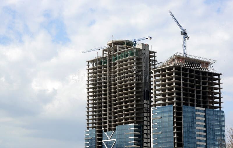 High-rise Building Under Construction Stock Image - Image of ...