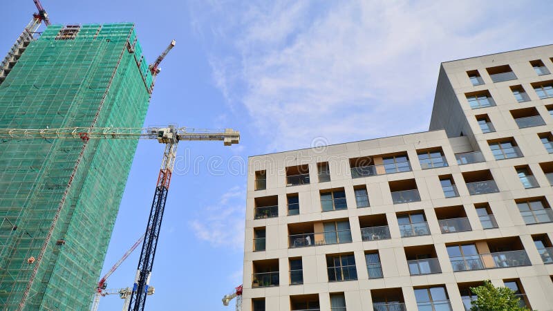 High-rise Building Under Construction. Modern Office Building. Stock ...
