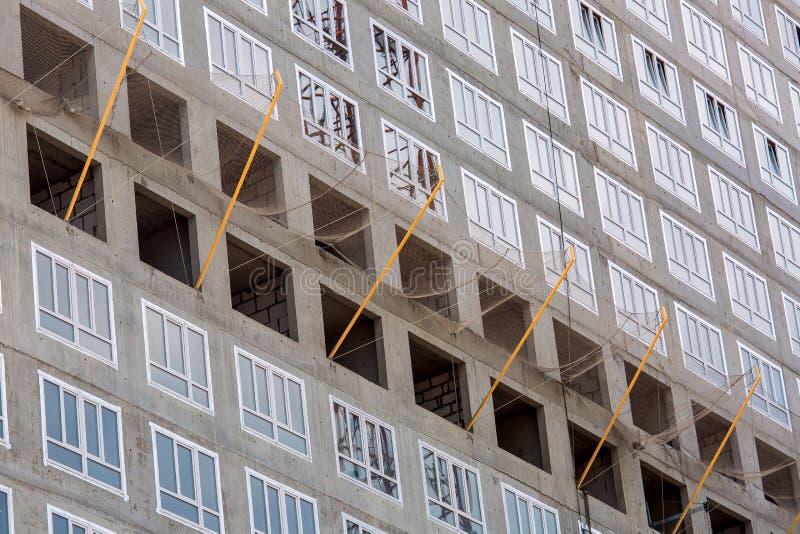 High Rise Building Under Construction. Stock Image - Image of ...