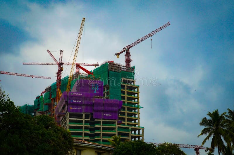 High-rise Building Under Construction Editorial Stock Image - Image of ...