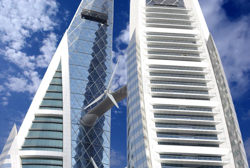 High Rise Building with Wind Turbine Editorial Stock Photo - Image of ...