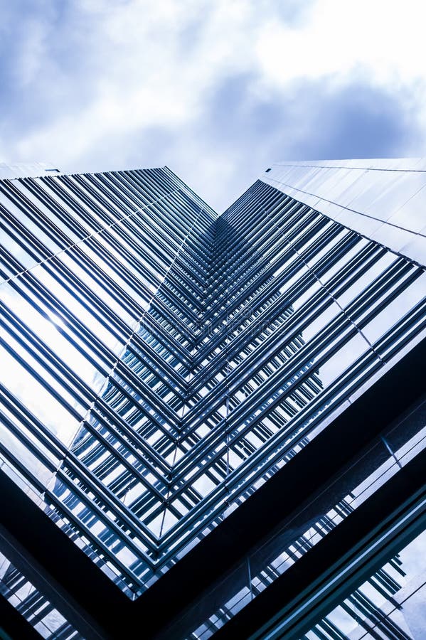 High Rise Buildings Bottom Up from the Corner Stock Image - Image of ...