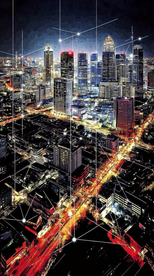 High-rise Buildings Interlinked through Luminous Energy Stock ...