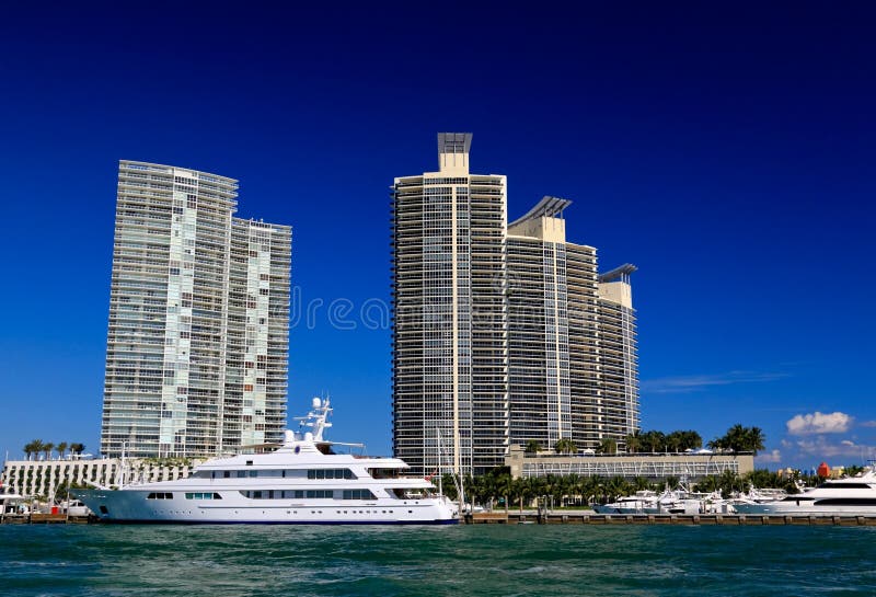 The High-rise Buildings in Miami Beach Stock Photo - Image of sunny ...