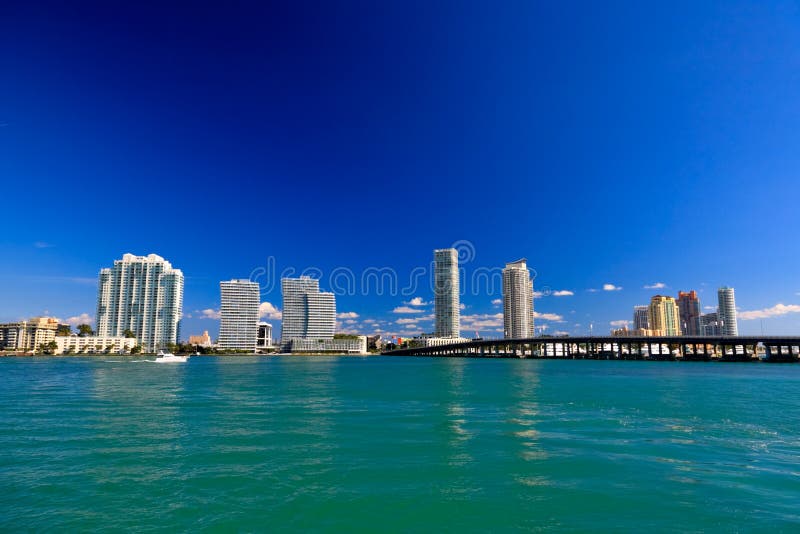 The High-rise Buildings in Miami Beach Stock Image - Image of tropical ...