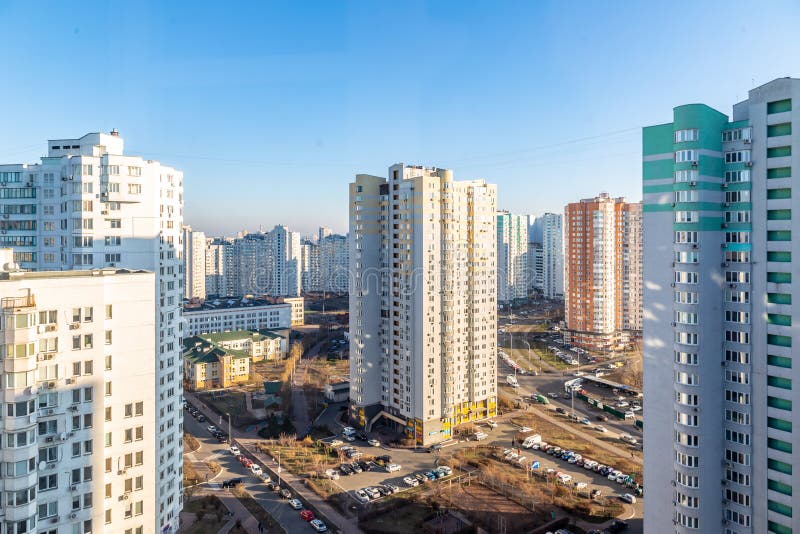 High-rise Buildings in the Sleeping Area. Kiev, Ukraine Stock Photo ...