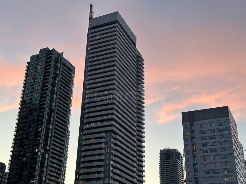 High-rise Buildings at Sunset Stock Photo - Image of architecture ...