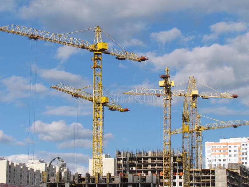 High-rise Buildings Under Construction in Progress. Stock Image - Image ...
