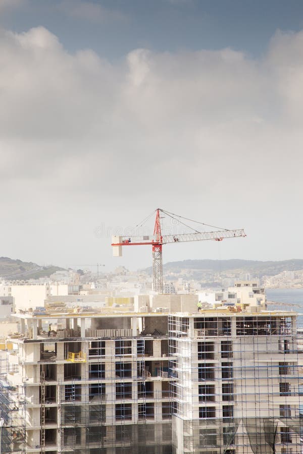 High Rise Buildings Under Work Stock Image - Image of equipment ...