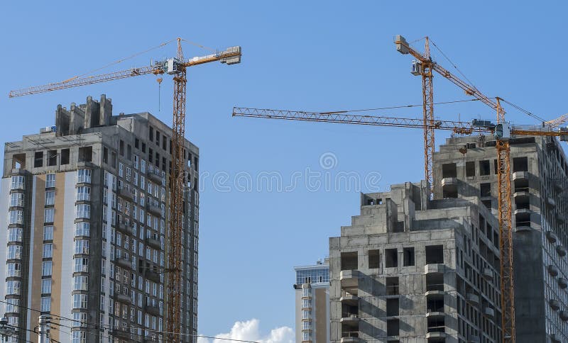 High-rise Buildings in Various Stages of Completion Stock Photo - Image ...