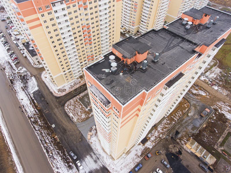 High-rise Buildings in the Winter. Stock Image - Image of nature ...