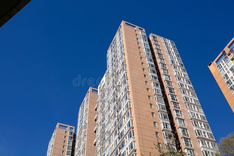 High-rise Community Under the Blue Sky Stock Photo - Image of housing ...