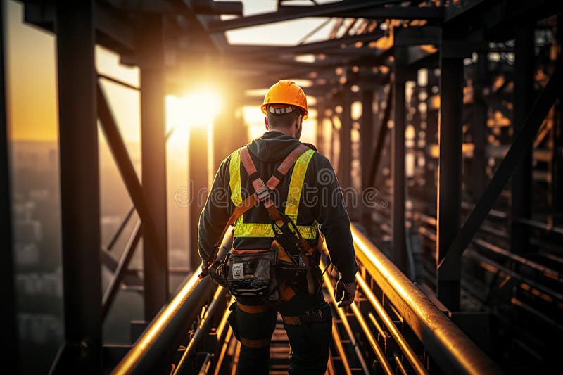 High-Rise Construction Engineering Sci-Fi Architectural Work at Heights ...