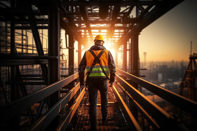 High-Rise Construction Engineering Sci-Fi Architectural Work at Heights ...