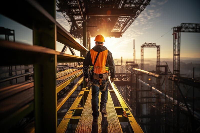 High-Rise Construction Engineering Sci-Fi Architectural Work at Heights ...