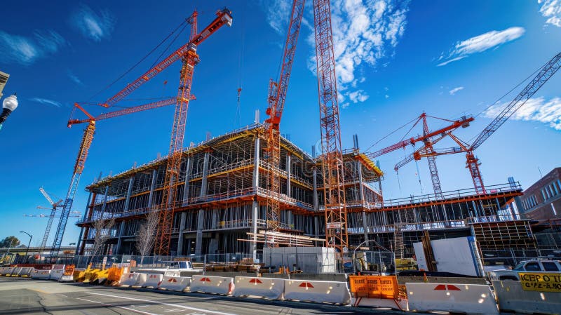 The High-Rise Construction Project. AI Generated Stock Image - Image of ...