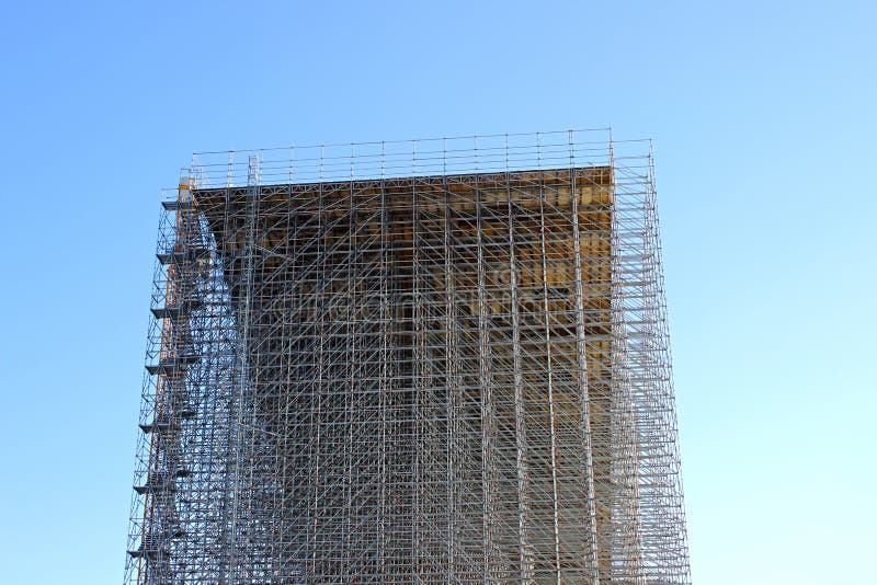 High-rise Construction of Scaffolding Stock Image - Image of ...