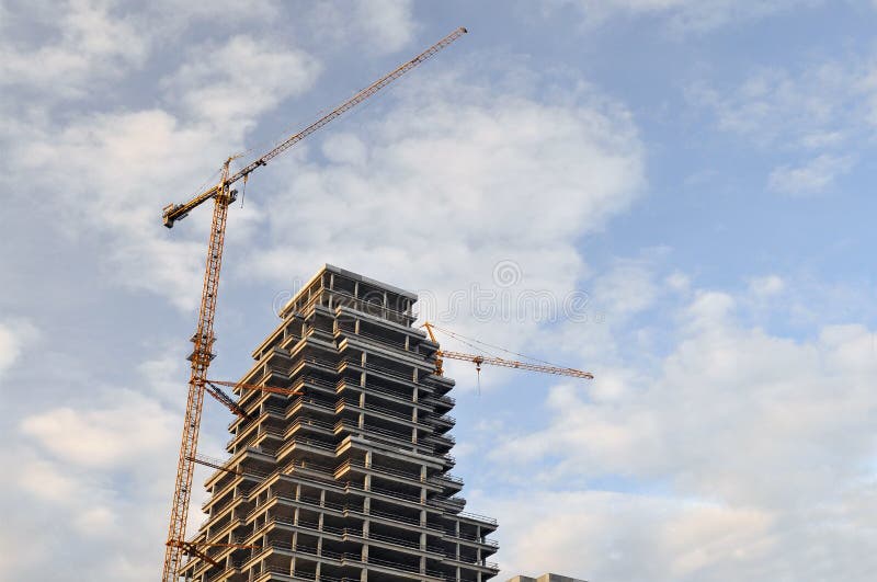 High Rise Construction Site Stock Image - Image of engineering, city ...