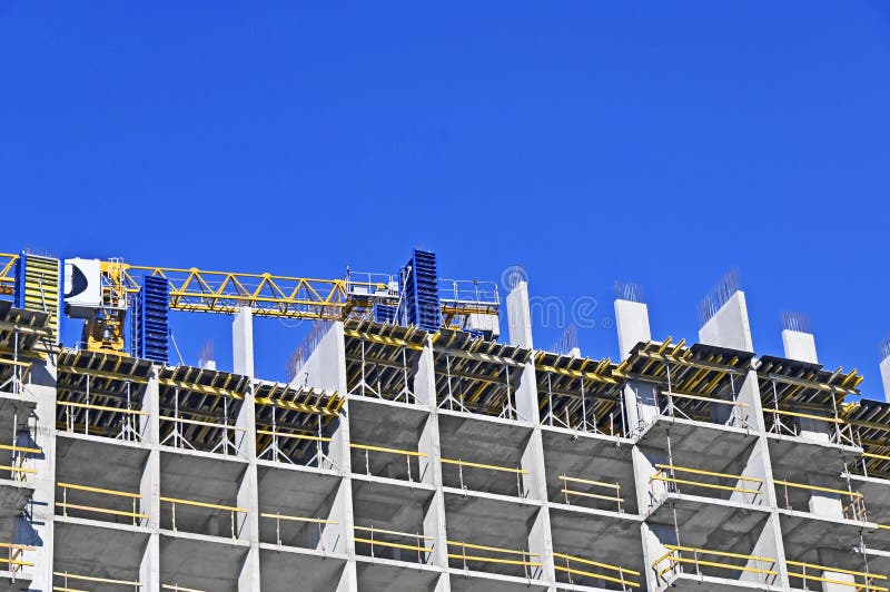 High-rise Construction Site Stock Photo - Image of concrete, highrise ...