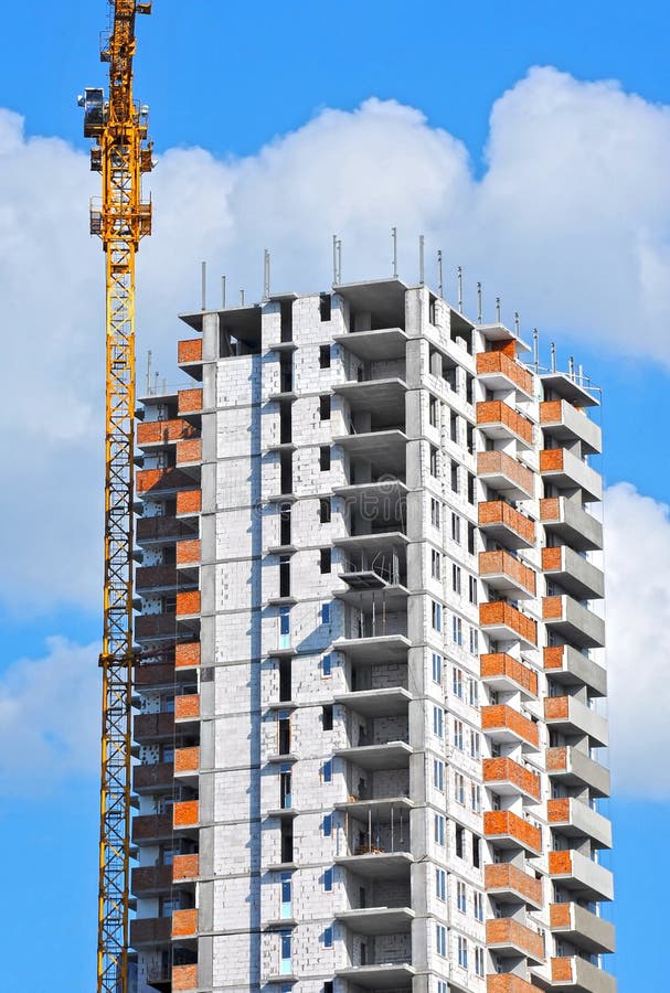 High-rise Construction Site Stock Photo - Image of concrete, highrise ...