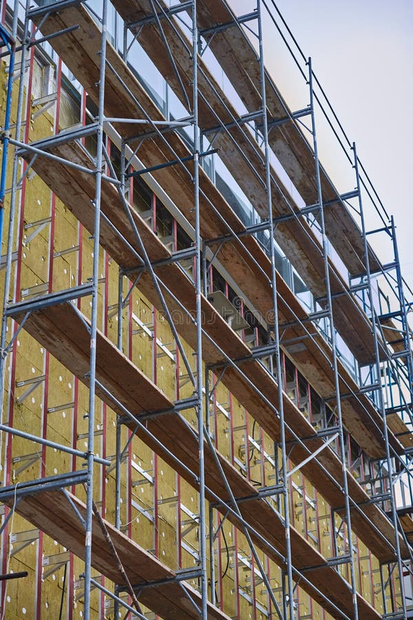 Insulation of High-rise Building Stock Image - Image of siding, facade ...