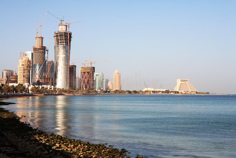 High-rise Development in Qatar Stock Photo - Image of arabian, offices ...