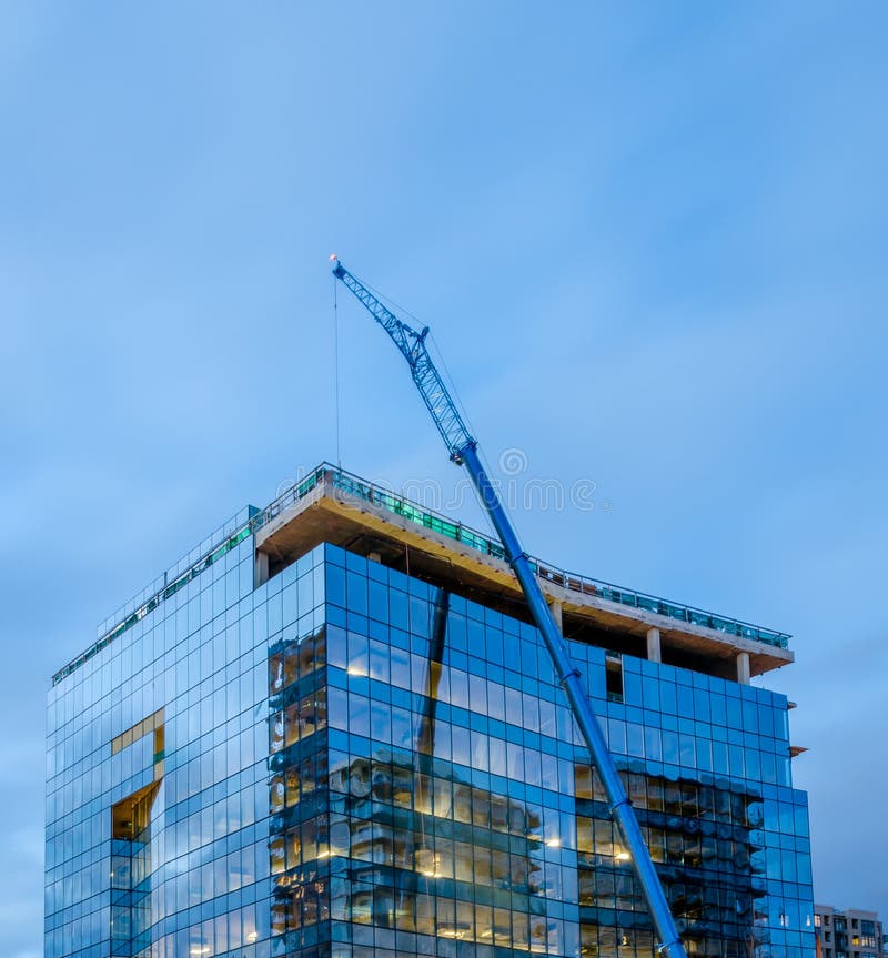 High-rise Glass Building Under Construction Stock Image - Image of ...