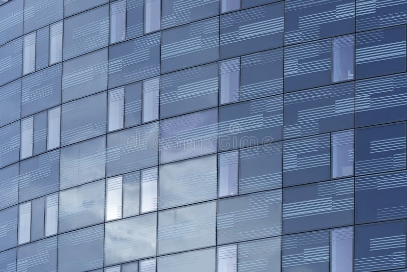 High Rise Glass Wall Office Block Stock Image - Image of built, invest ...