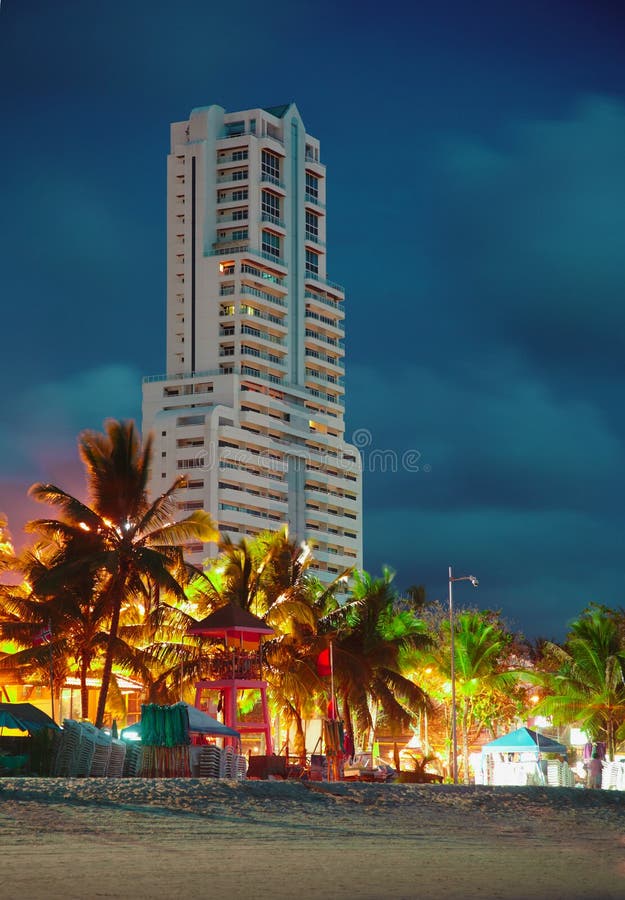 High-rise Hotel on Coast of Sea Stock Image - Image of electrical ...