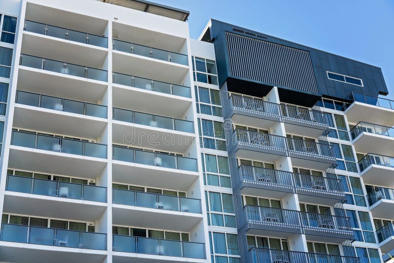 High Rise Hotel Exterior stock photo. Image of deck - 185575664