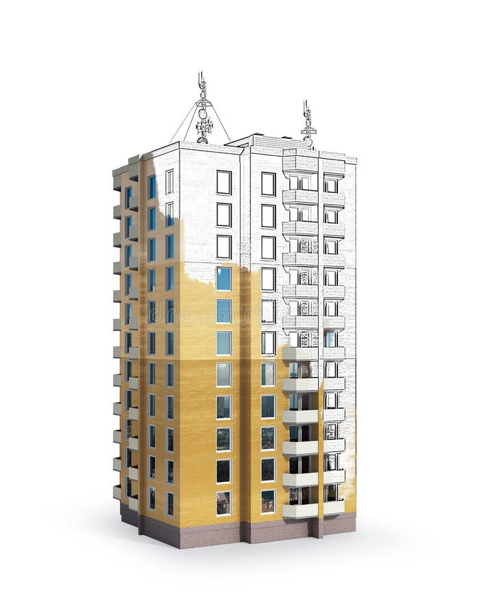 New High Rise Apartment House Stock Illustrations – 265 New High Rise ...