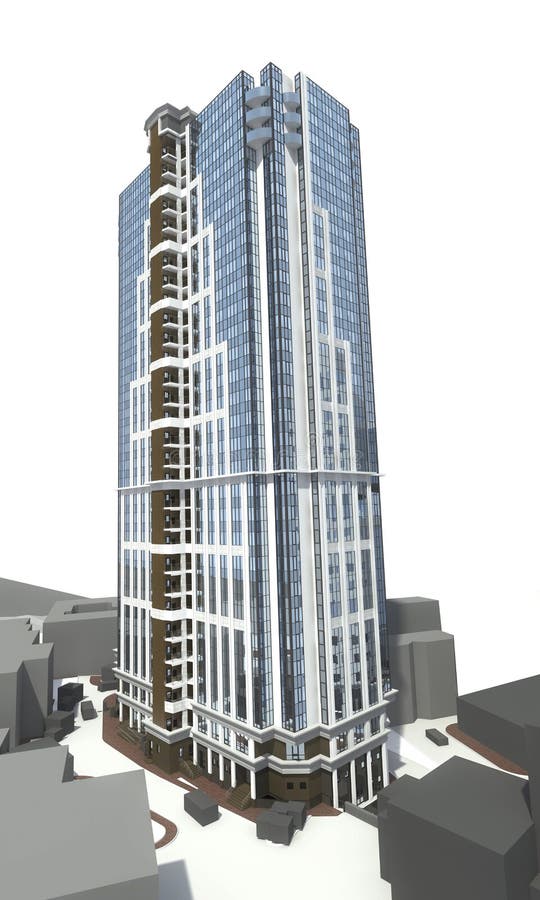 High rise modern building stock illustration. Illustration of concept ...